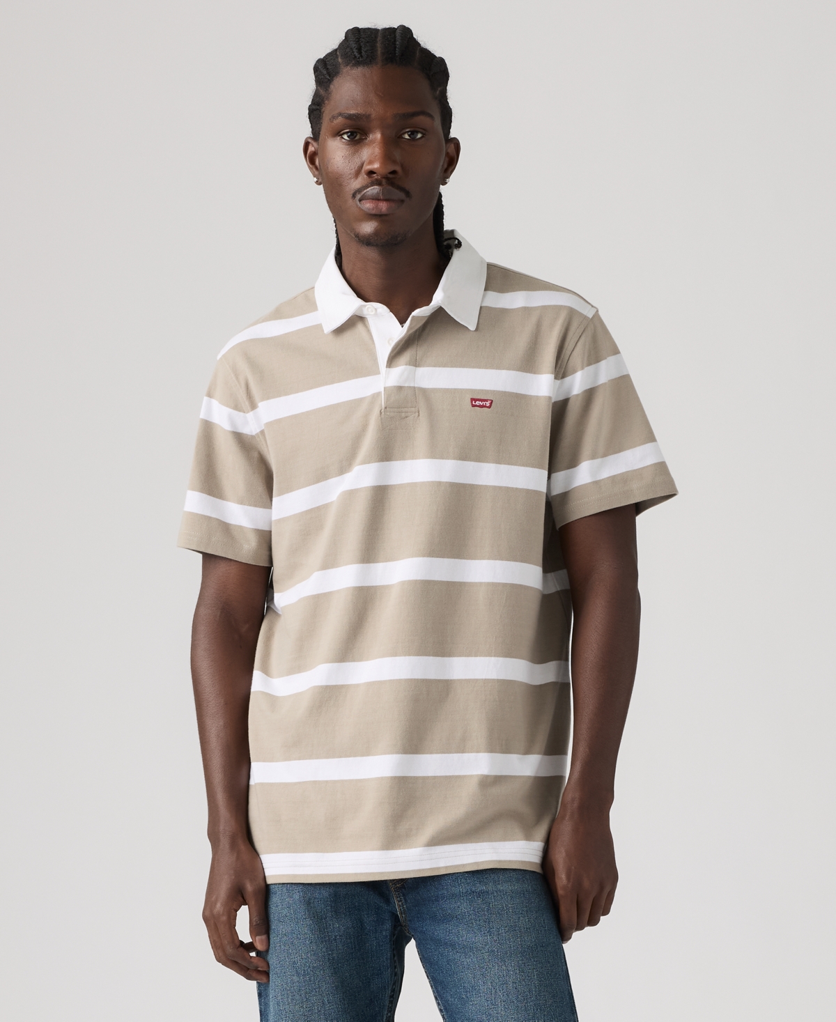 Click here for Levis Mens Short-Sleeve Rugby Polo Shirt - Stripe... prices