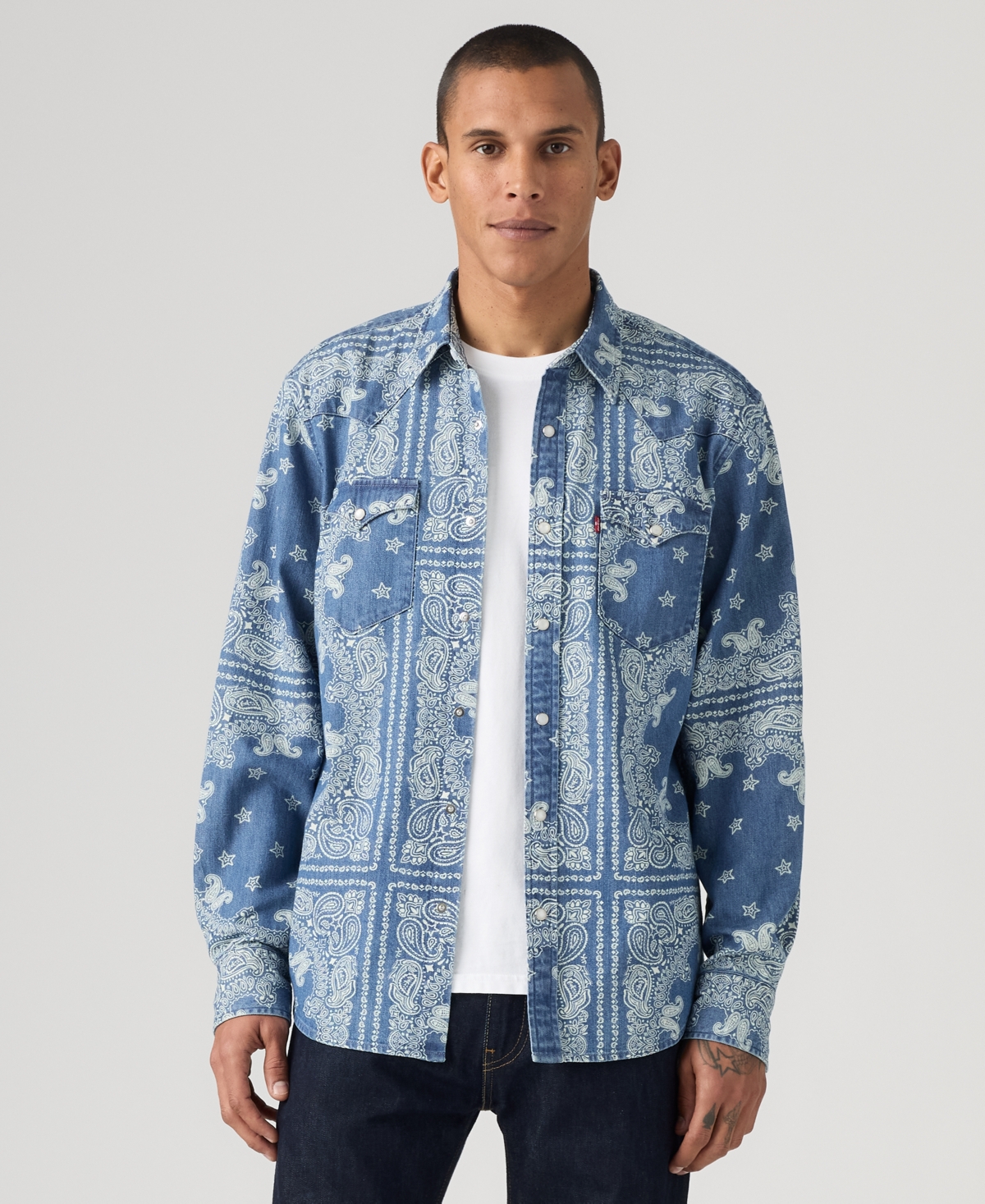 Click here for Levis Mens Classic Standard Fit Western Shirt - En... prices