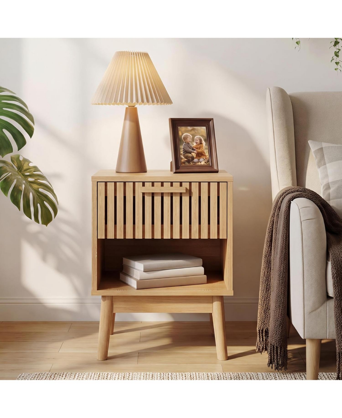 Click here for gaomon Bohemian Oak Bedside Table with Drawers  Mo... prices