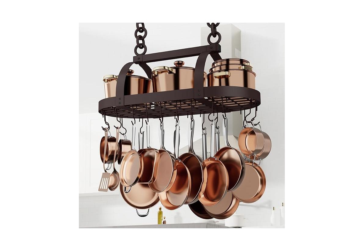 Click here for Phying 34 Inch Oiled Bronze Hanging Pot Rack  Heav... prices