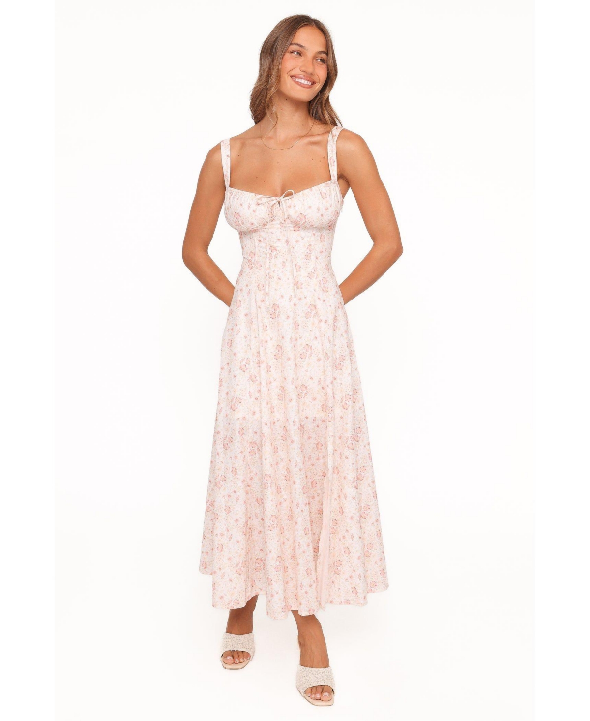 Click here for Petal and Pup Womens Wisteria Midi Dress - Peach d... prices