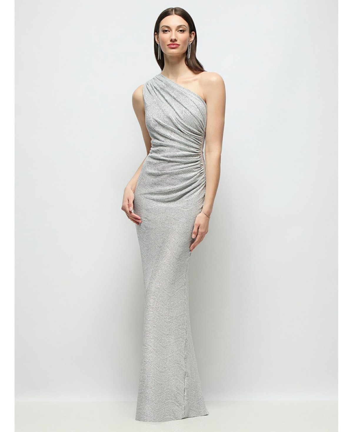 Click here for After Six Womens One-Shoulder Soho Metallic Ruched... prices