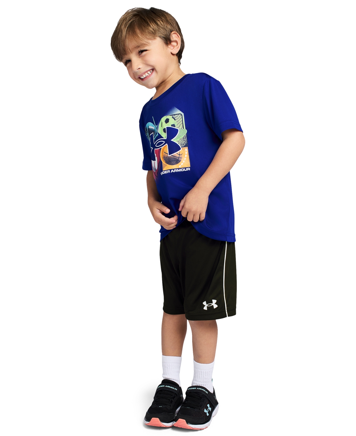 Click here for Under Armour Boys 2T-7 Tech 4Baller T-Shirt and Sh... prices