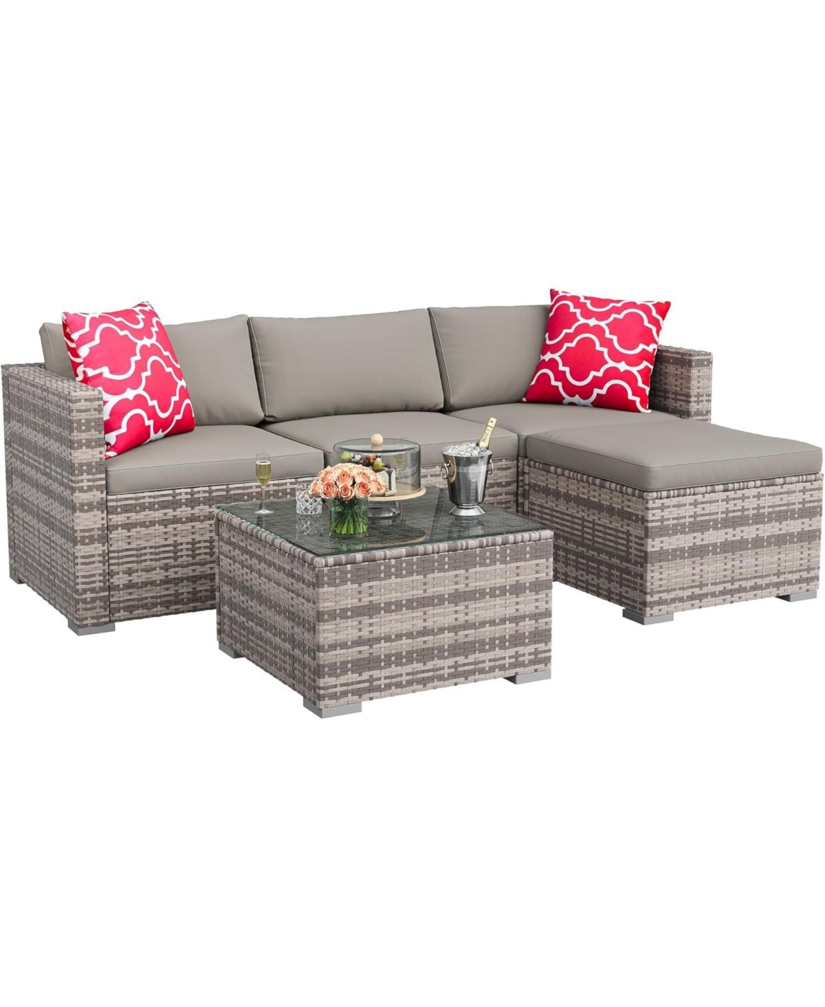 Click here for GarveeLife 5 Piece Outdoor Convertible Sectional S... prices