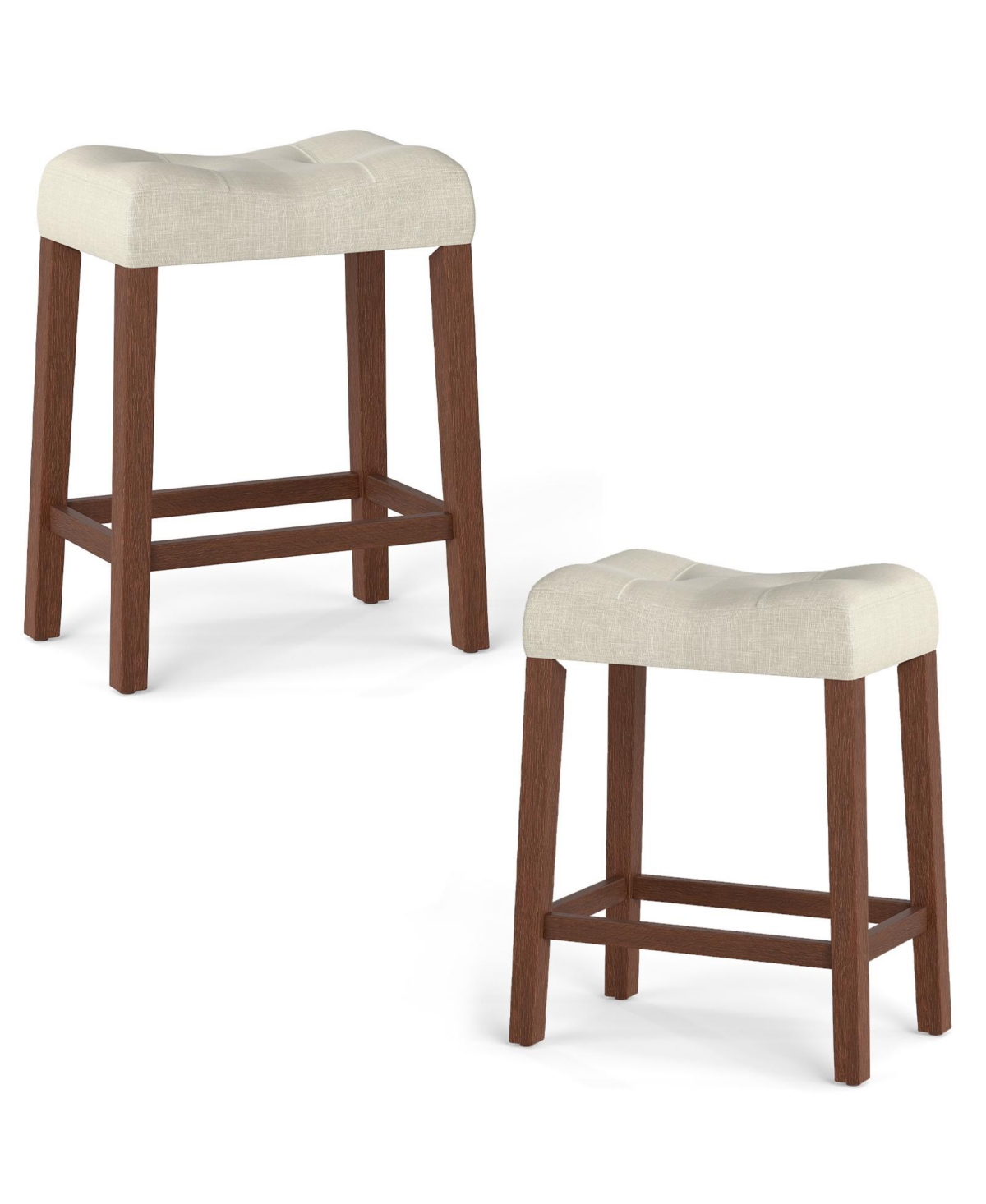Click here for Gymax 24 Saddle Bar Stools Set of 2 with Footrest... prices