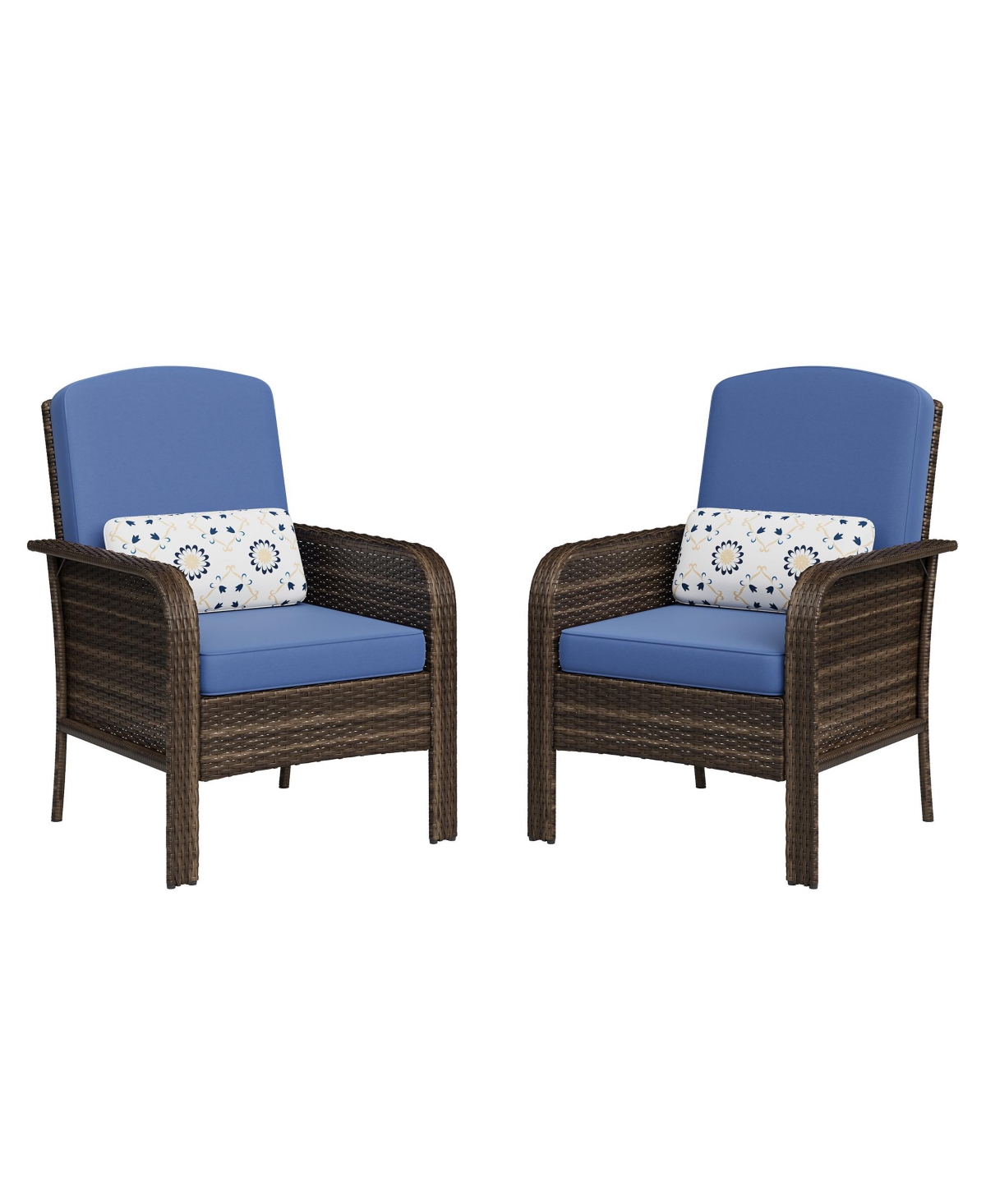 Click here for GarveeLife Set of 2 Outdoor Wicker Patio Chairs wi... prices
