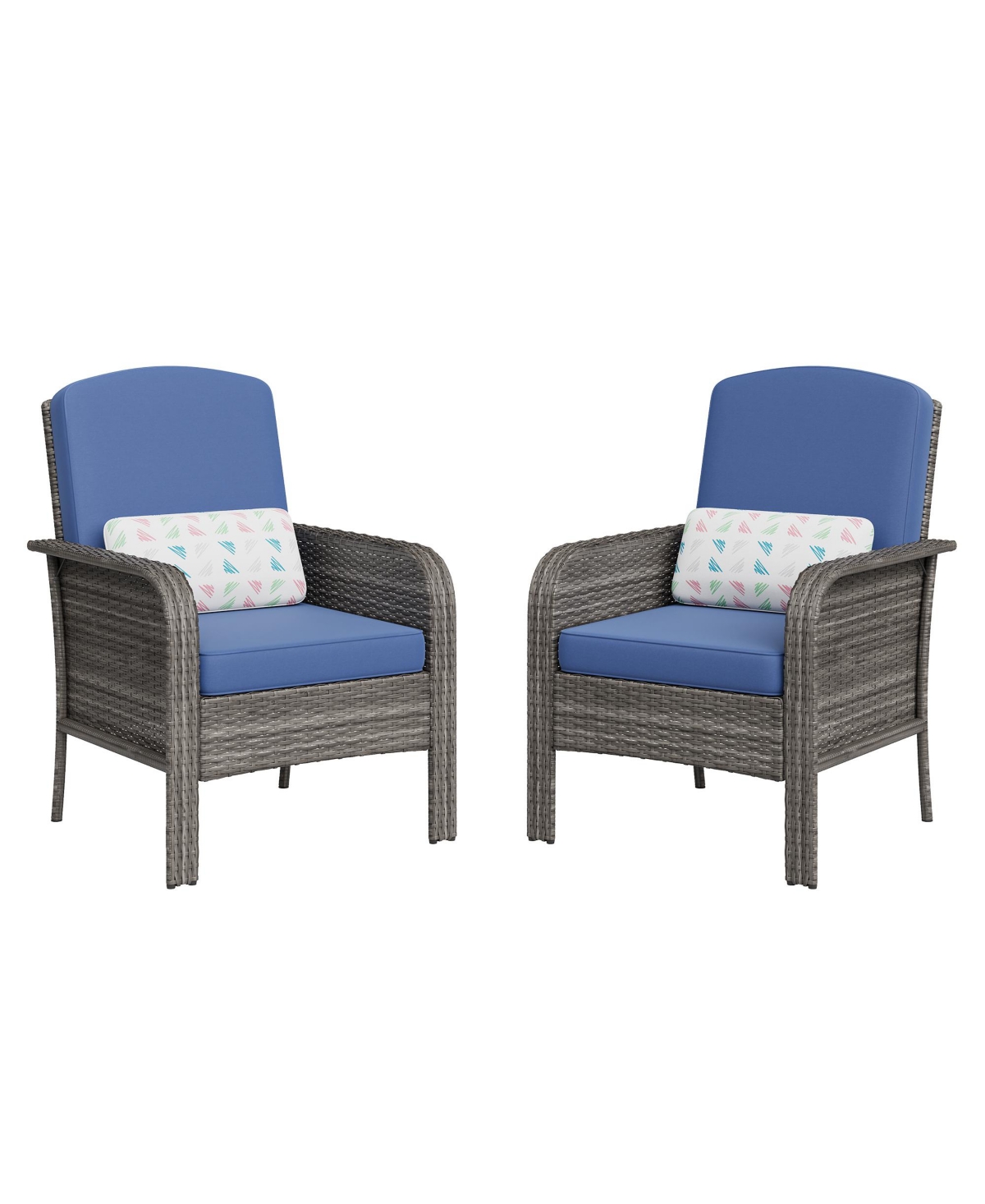 Click here for GarveeLife Set of 2 Outdoor Wicker Patio Chairs wi... prices