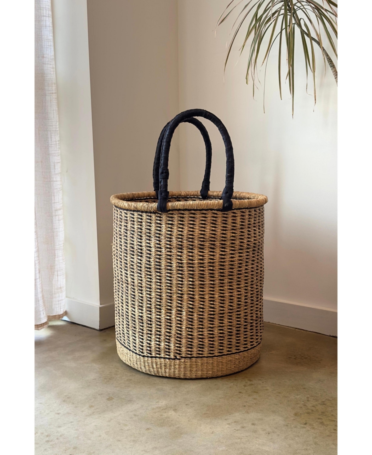 Click here for Mbare  Natural Vertical Stripe Laundry Hamper - Bl... prices