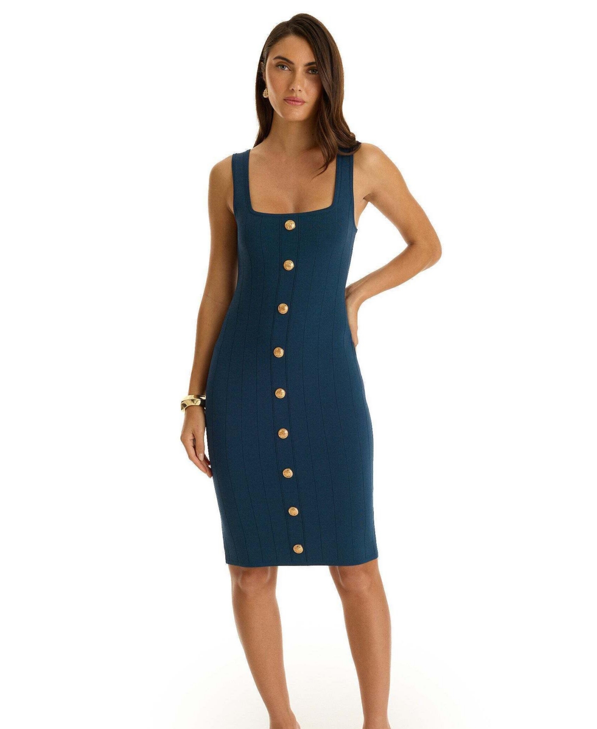 Click here for The Noli Shop Womens Helena Button Dress - Ocean prices
