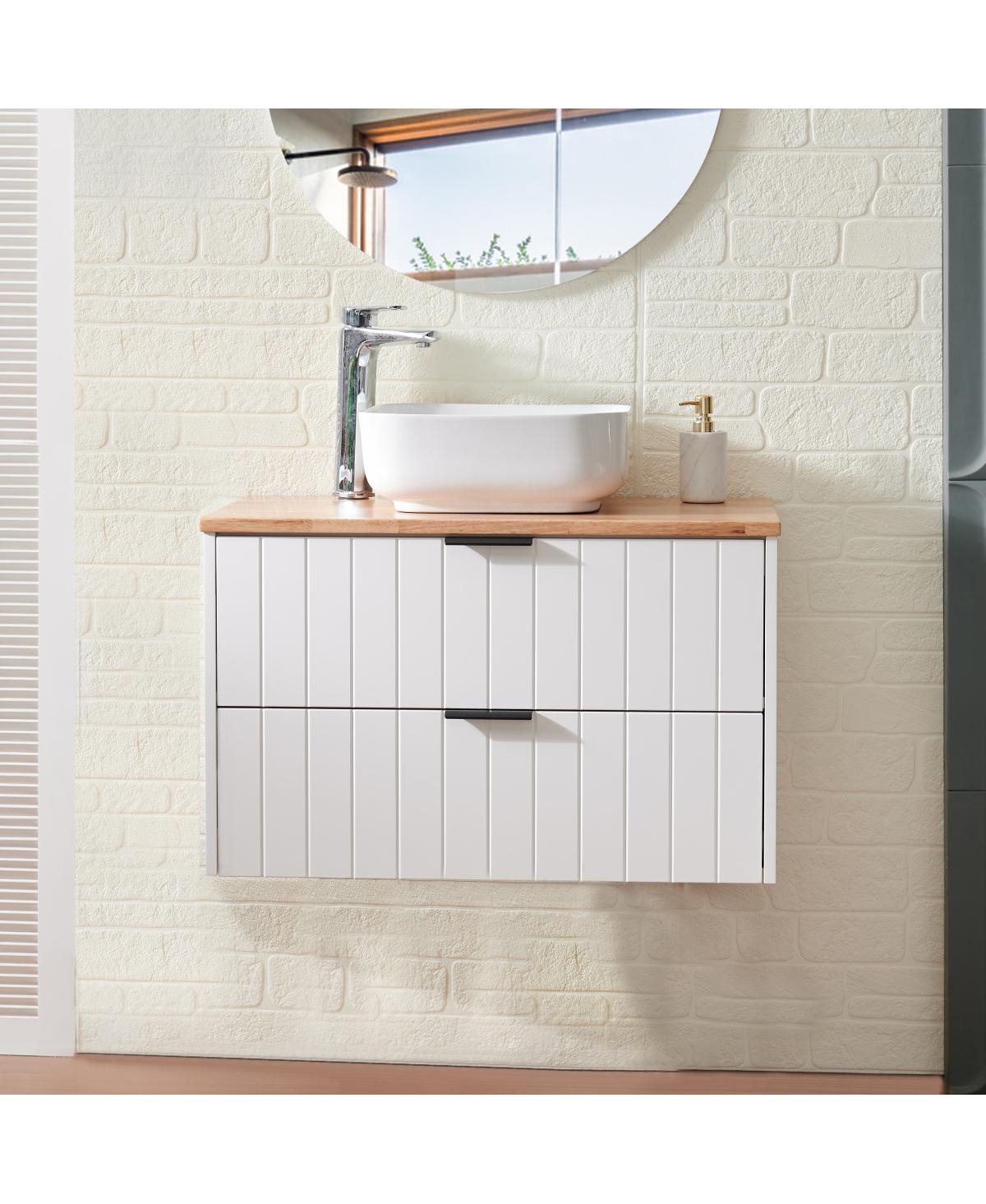 Click here for Sillysis Wall Mounted Bathroom Vanity with Solid W... prices