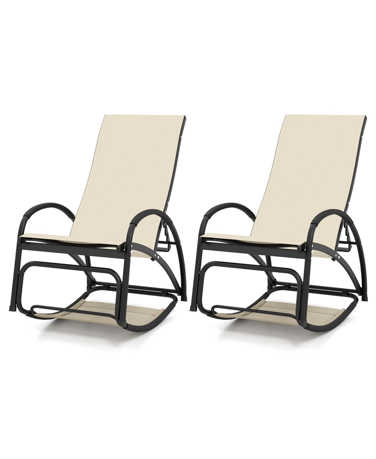 Click here for Gymax 2PCS 2-in-1 Outdoor Rocking Chair with 4-Pos... prices