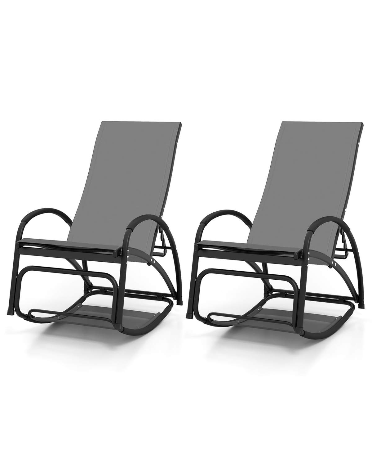 Click here for Gymax 2PCS 2-in-1 Outdoor Rocking Chair with 4-Pos... prices