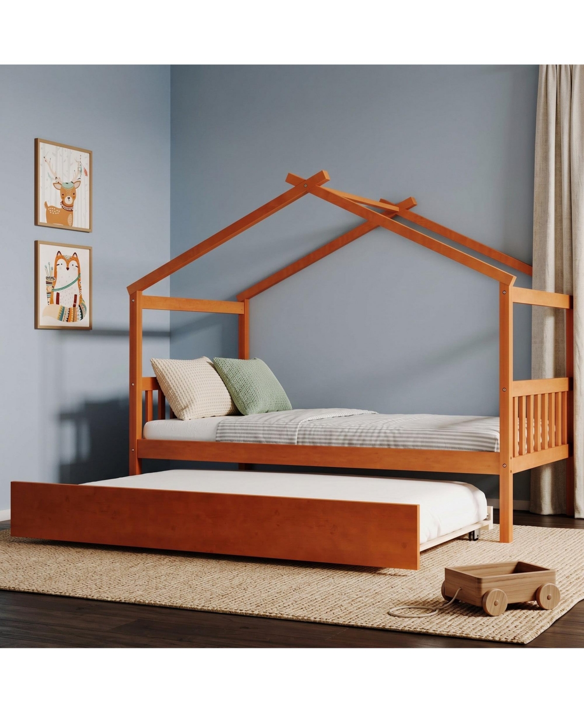 Click here for Sailvan Wooden House Bed withTrundle - Brown prices