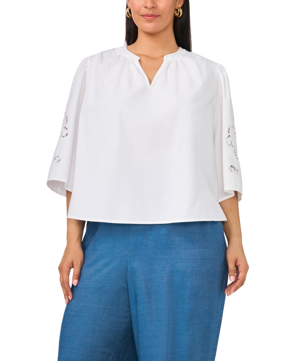 Click here for Vince Camuto Plus Size 3/4-Length-Sleeves V-Neck B... prices