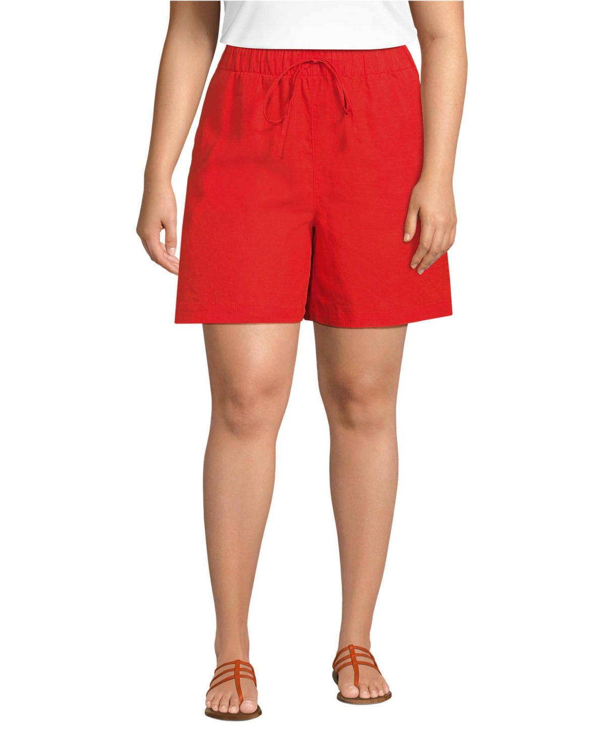 Click here for Lands End Womens Plus Size Linen High Rise Pull On... prices
