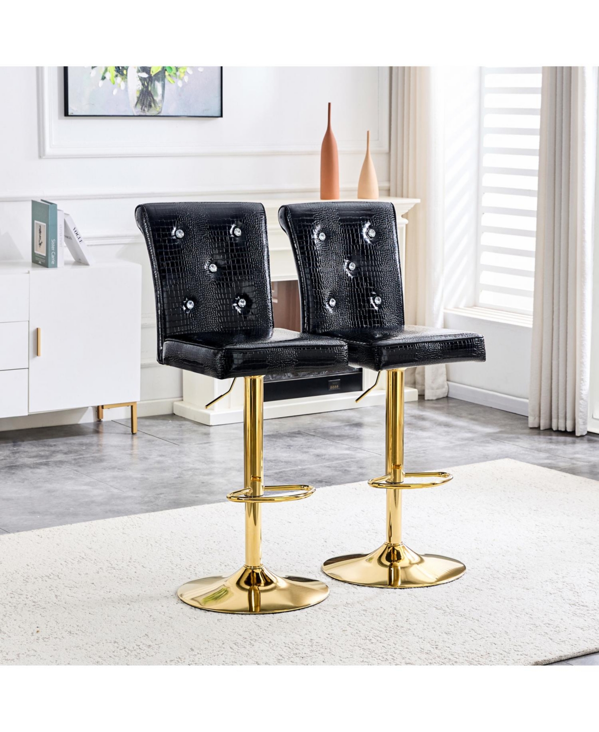 Click here for Rainsken Swivel Bar Stools Set of 2  Adjustable Fa... prices