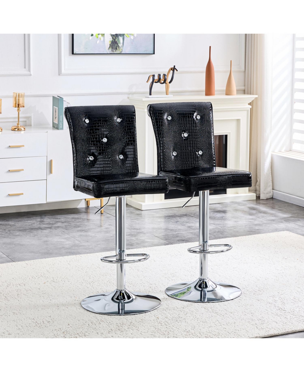 Click here for Rainsken Swivel Bar Stools Set of 2  Adjustable Fa... prices