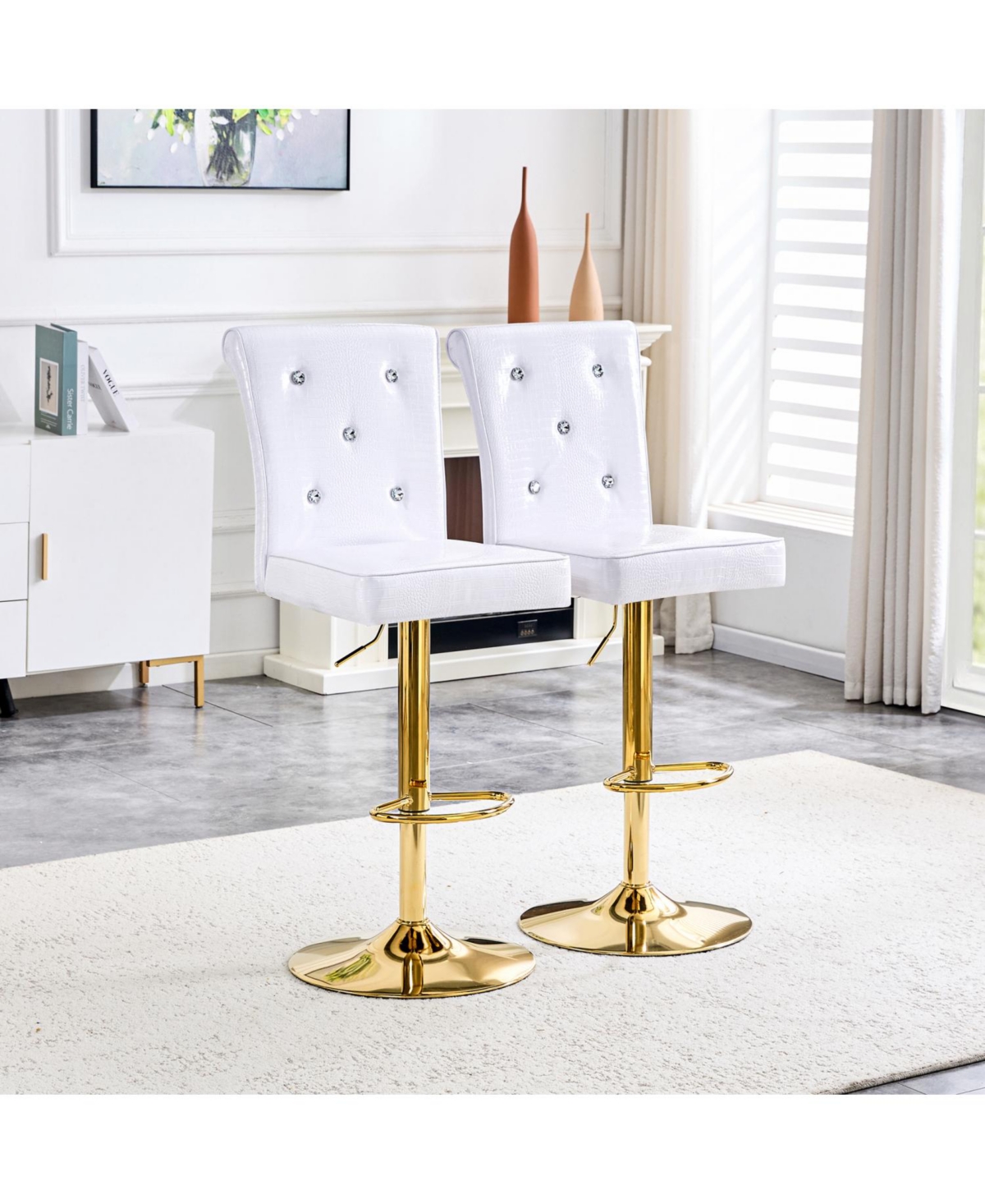 Click here for Rainsken Swivel Bar Stools Set of 2  Adjustable Fa... prices