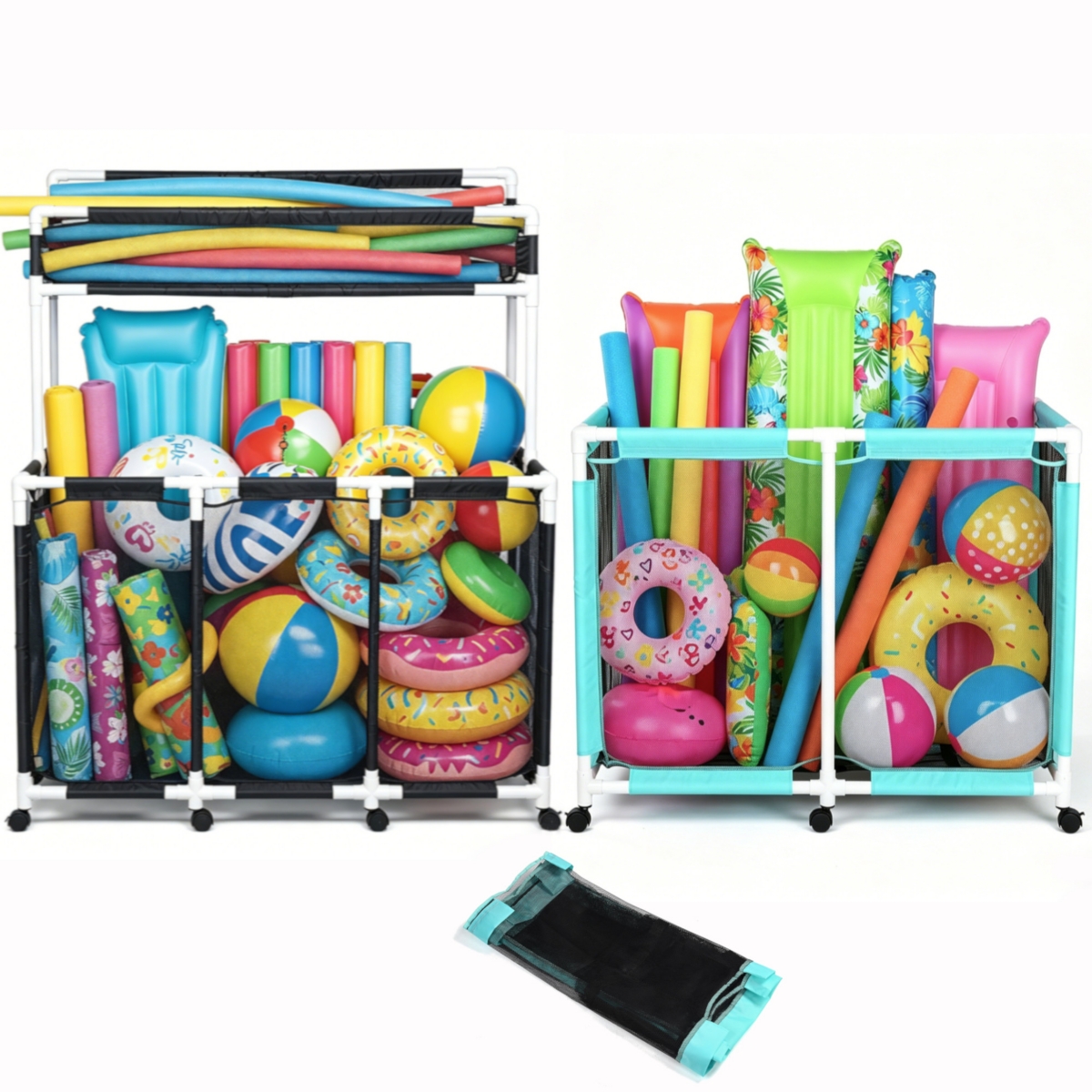 Click here for Yescom Set of 2 Rolling Mesh Pool Storage Bins wit... prices