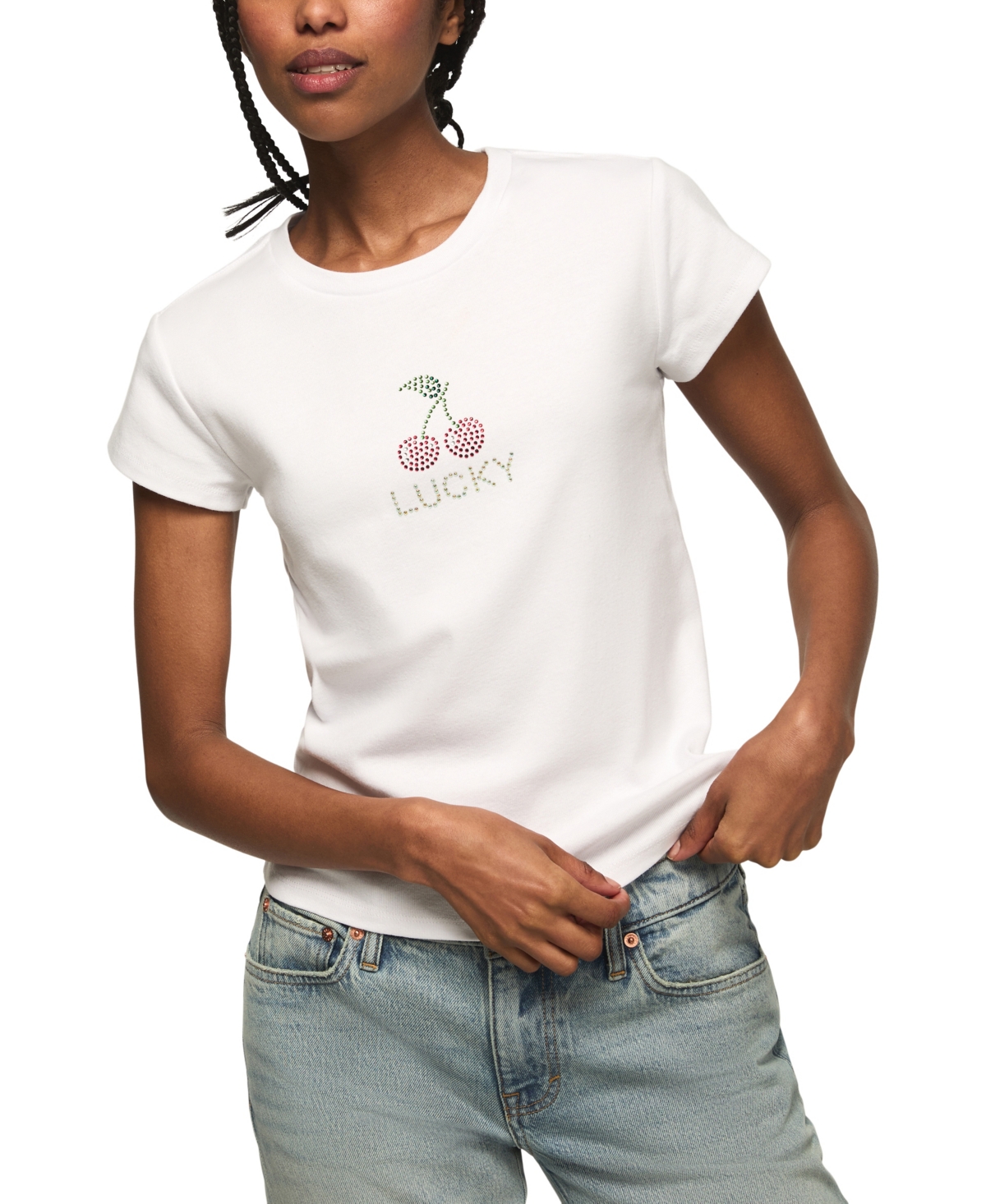 Click here for Lucky Brand Womens Crewneck T-Shirt - Bright White prices