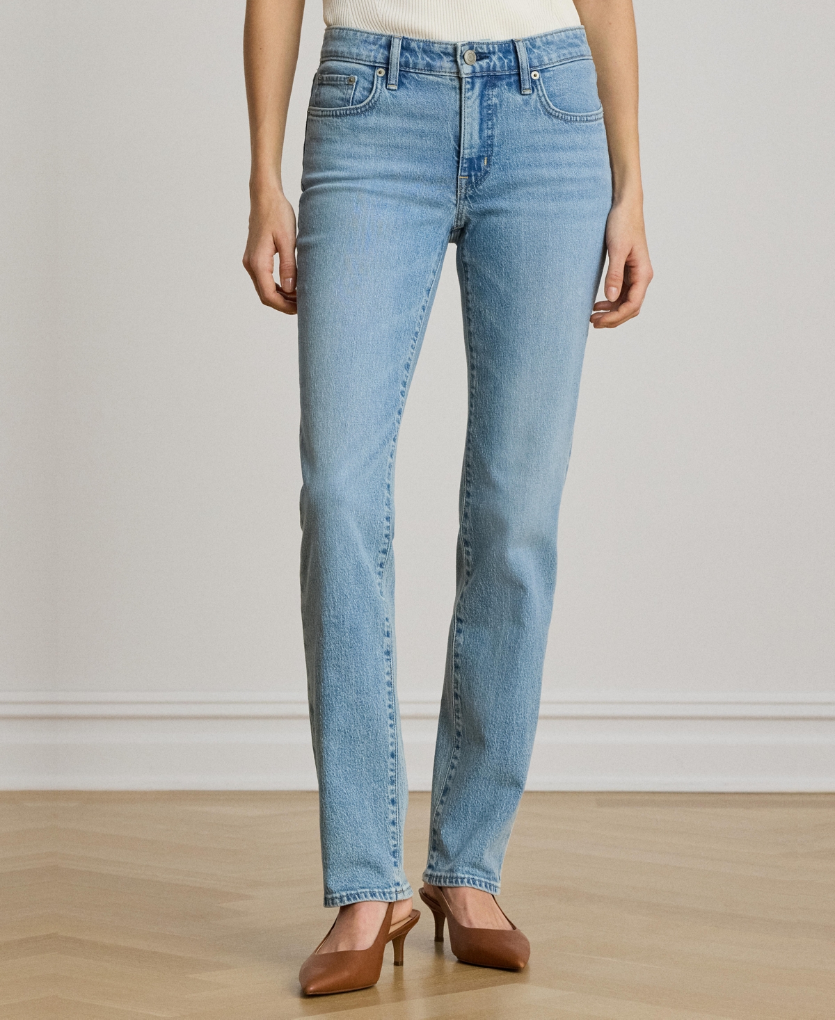 Click here for Lauren Ralph Lauren Womens Mid-Rise Slim-Fit Strai... prices