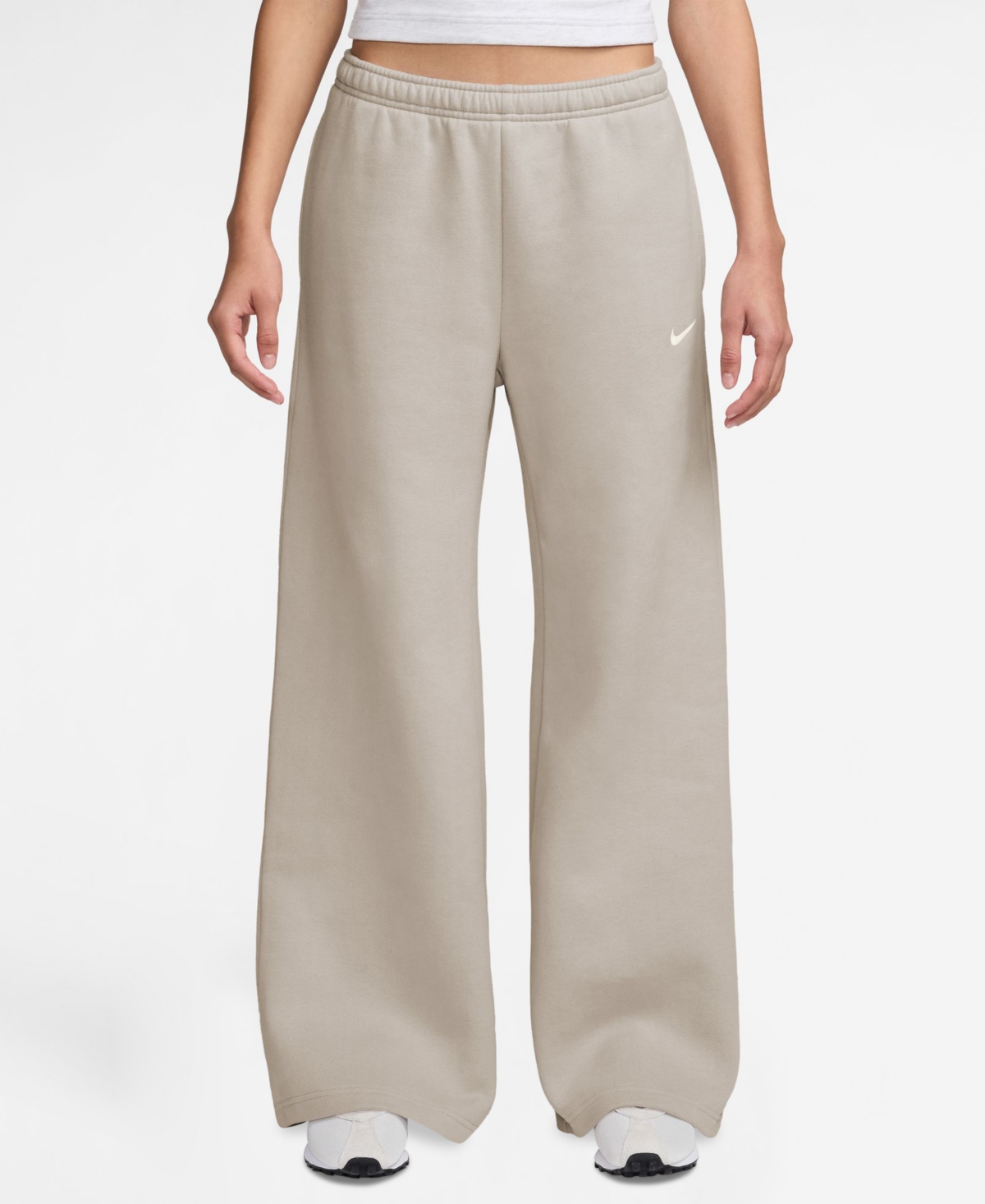 Click here for Nike Studio Fleece Womens Mid-Rise Pants - Cream I... prices
