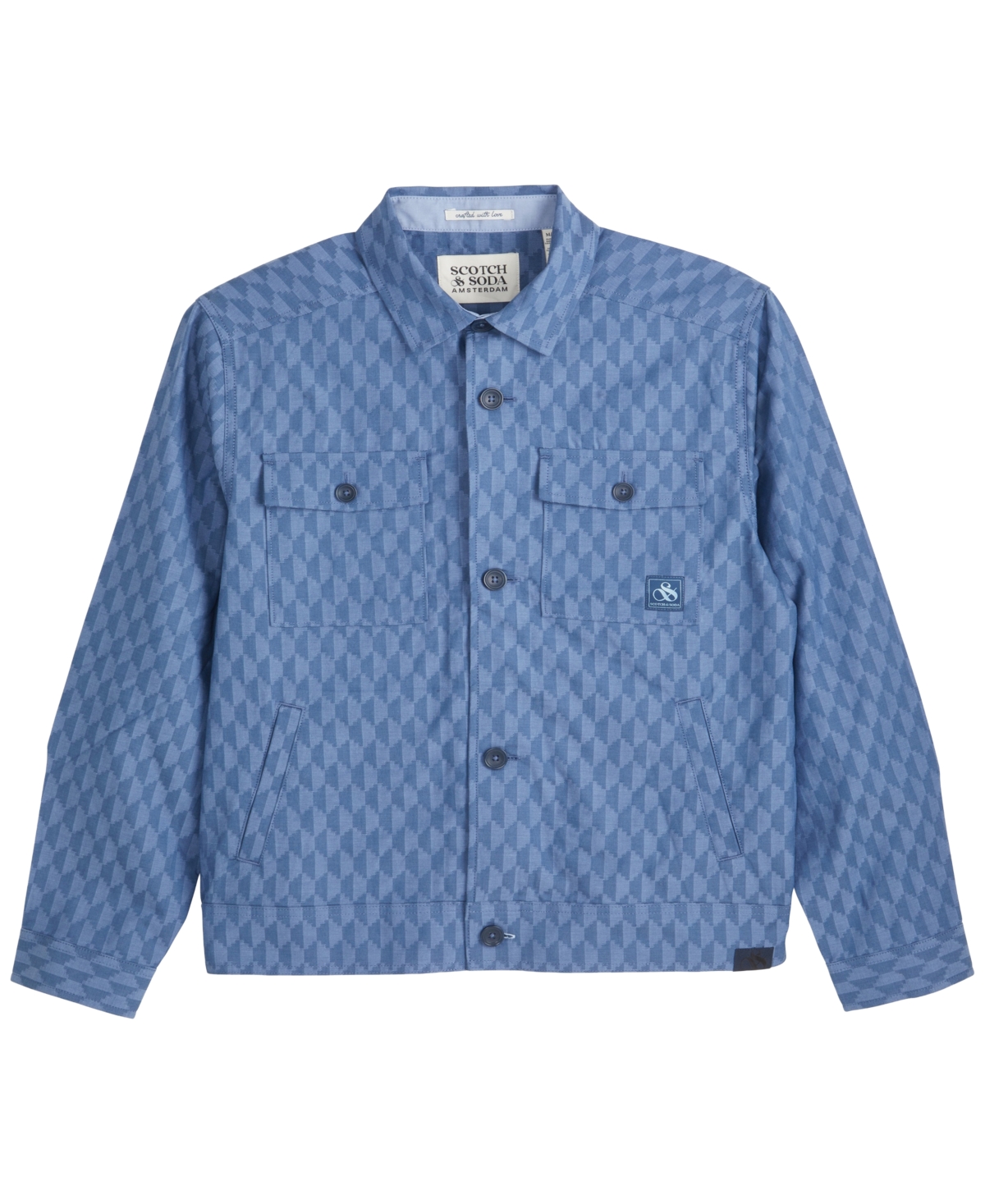 Click here for Scotch & Soda Mens Button-Front Shacket - Dark Den... prices