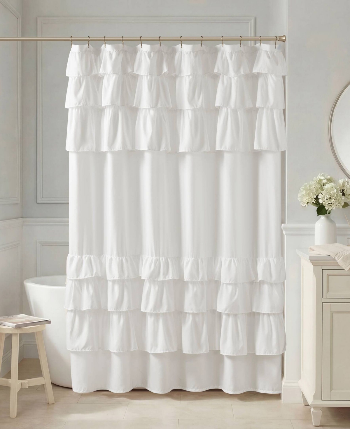 Click here for Madison Park Grace Ruffled Shower Curtain  72 x 84... prices