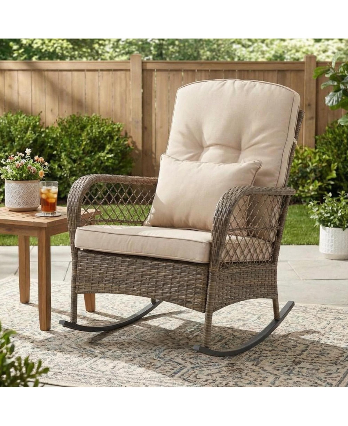 Click here for GarveeLife Outdoor Wicker Rocking Chairs  Pe Ratta... prices