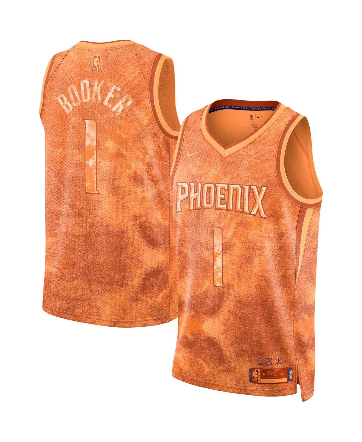 Click here for Nike Mens and Womens Devin Booker Orange Phoenix S... prices