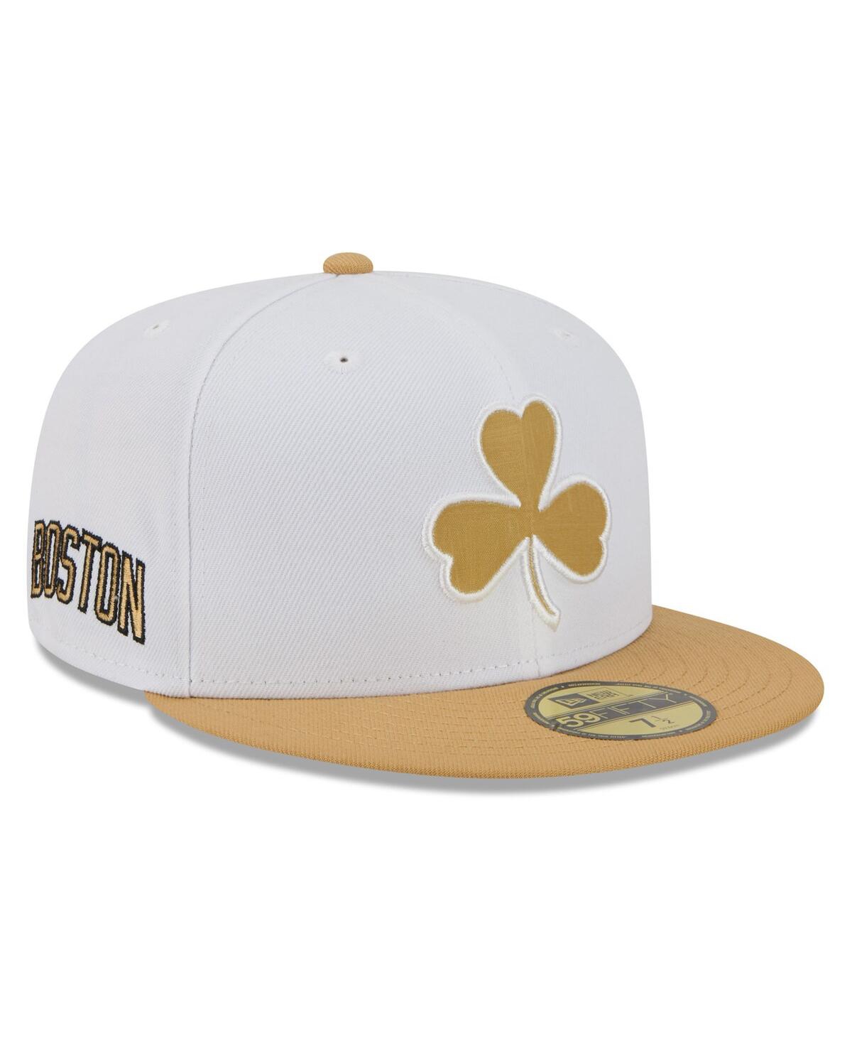 Click here for New Era Mens White/Gold Boston Celtics 2025/26 Cit... prices
