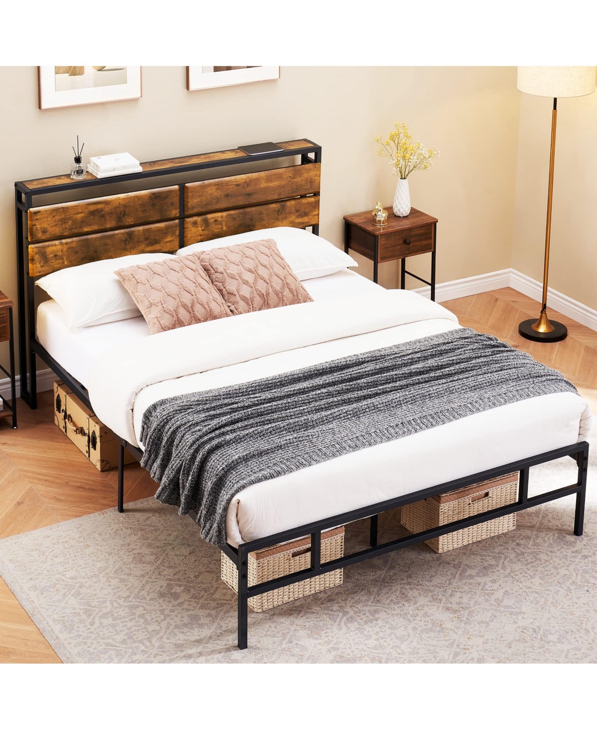 Click here for gaomon Full Size Platform Bed Frame with Storage B... prices