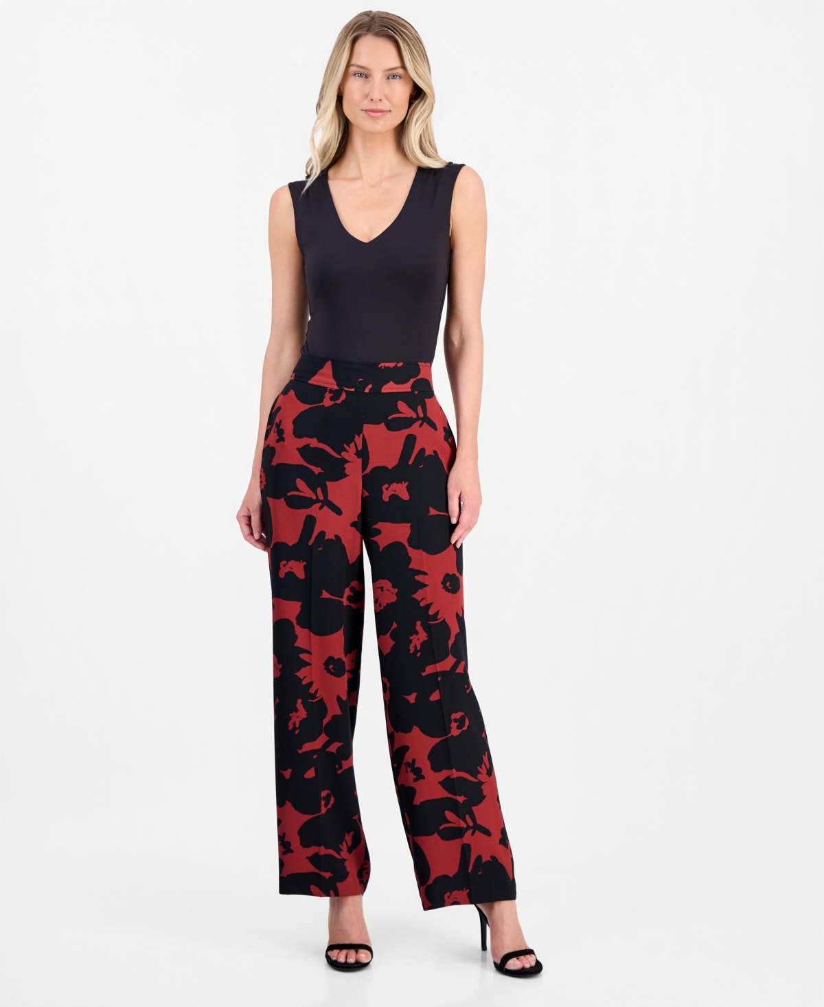 Click here for Anne Klein Womens Printed High Rise Pull-On Pants... prices