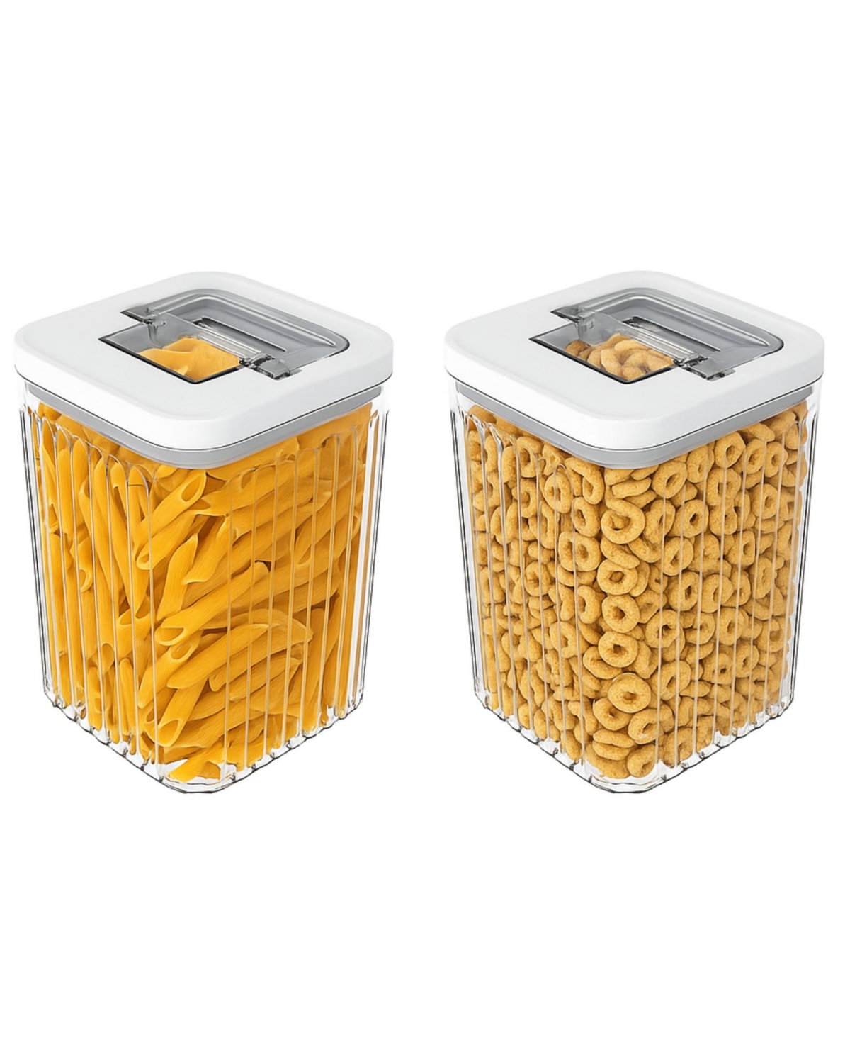 Click here for Oggi Airtight Clear Fluted Canister Stackable Food... prices