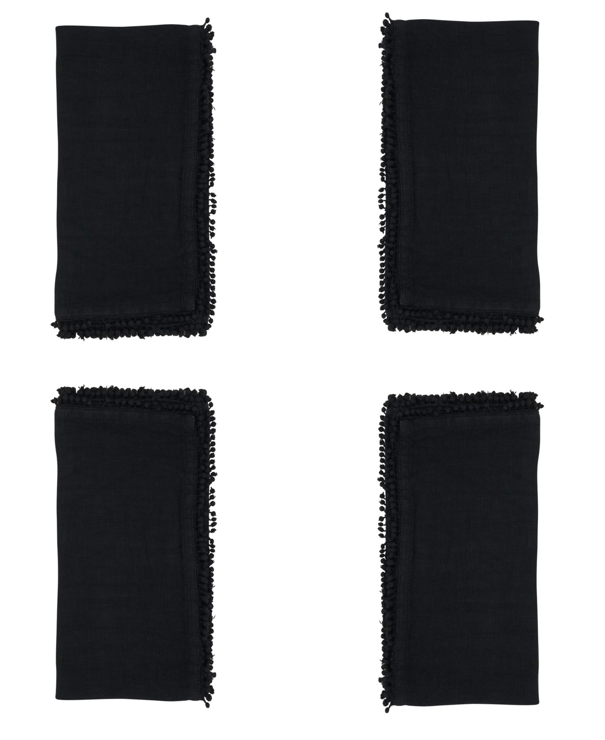 Click here for Saro Lifestyle Pomponin Pompom Dinner Napkins  Set... prices