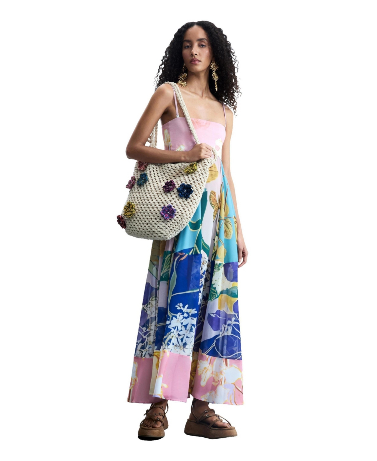 Click here for Desigual Womens Printed long dress - Multi prices