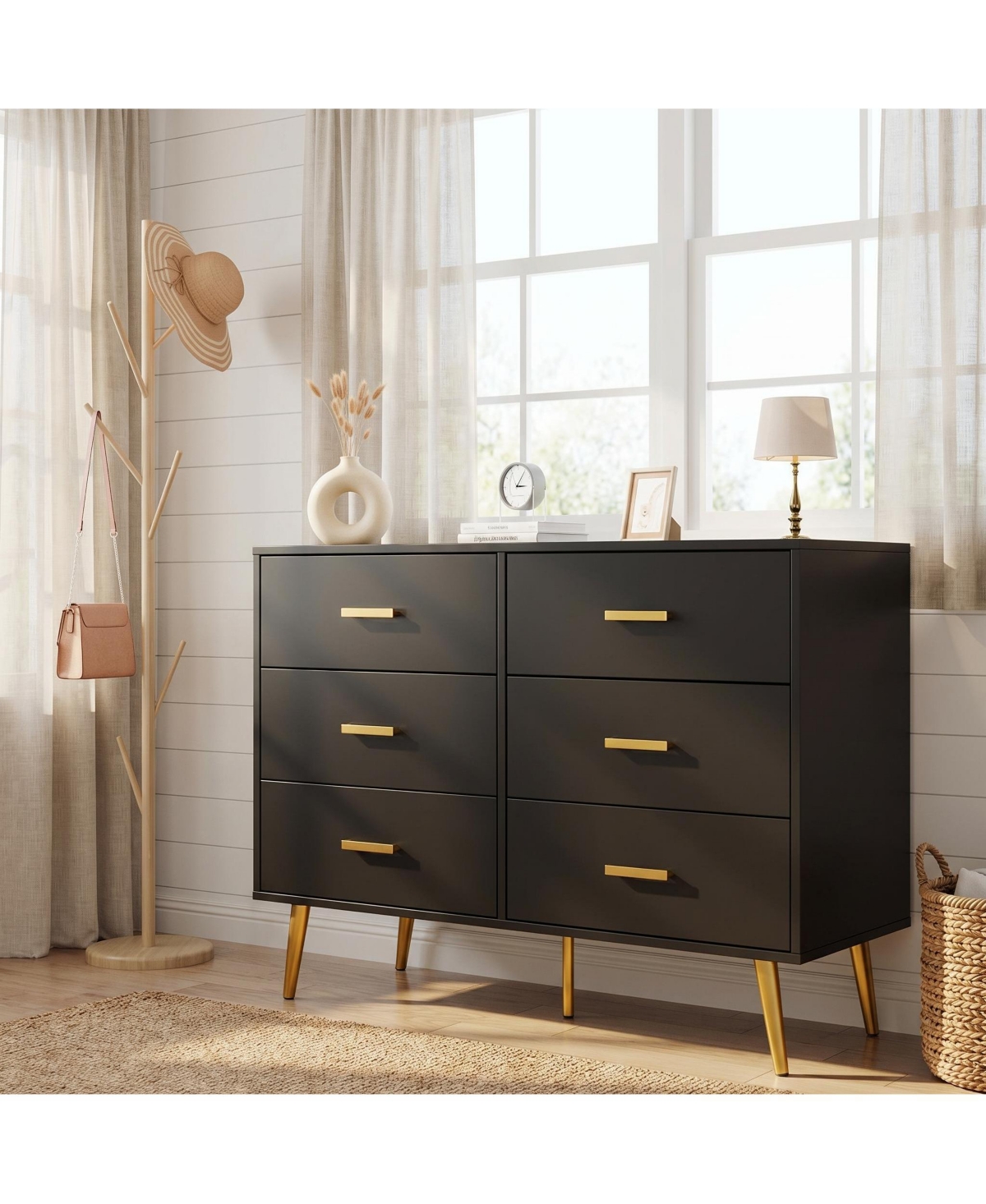 Click here for homfan Modern 6-Drawer Dresser with Elevated Base... prices