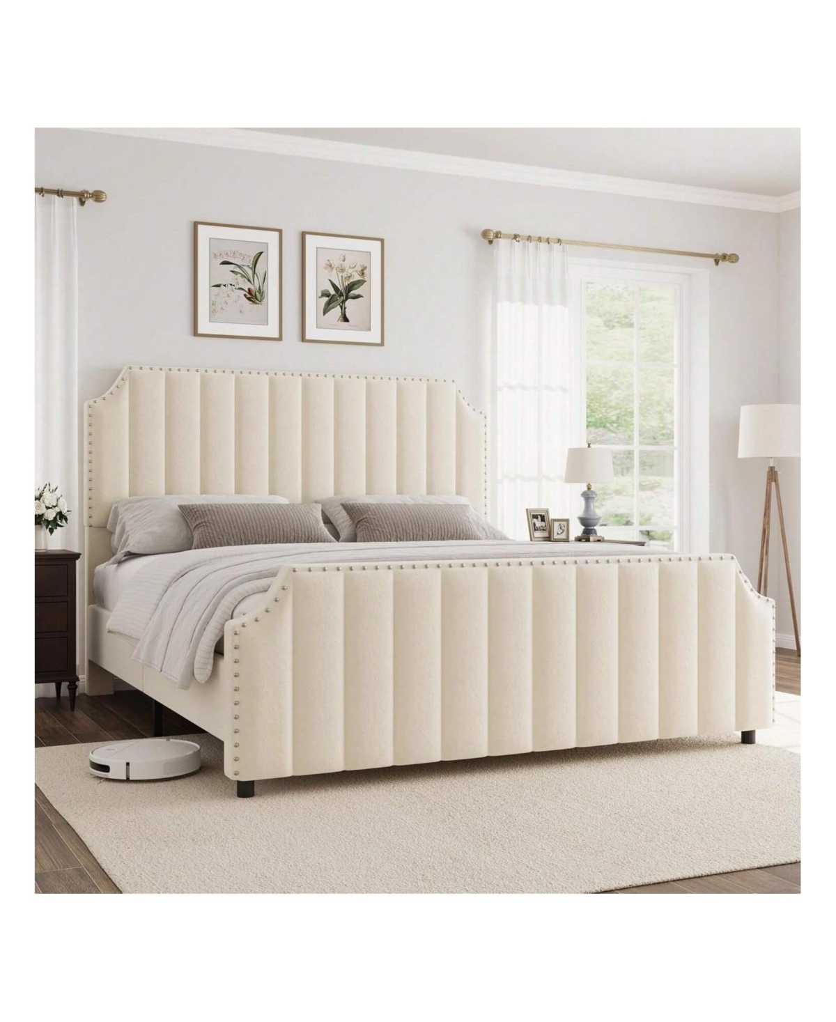 Click here for gaomon Queen Platform Bed Frame  Velvet Upholstere... prices