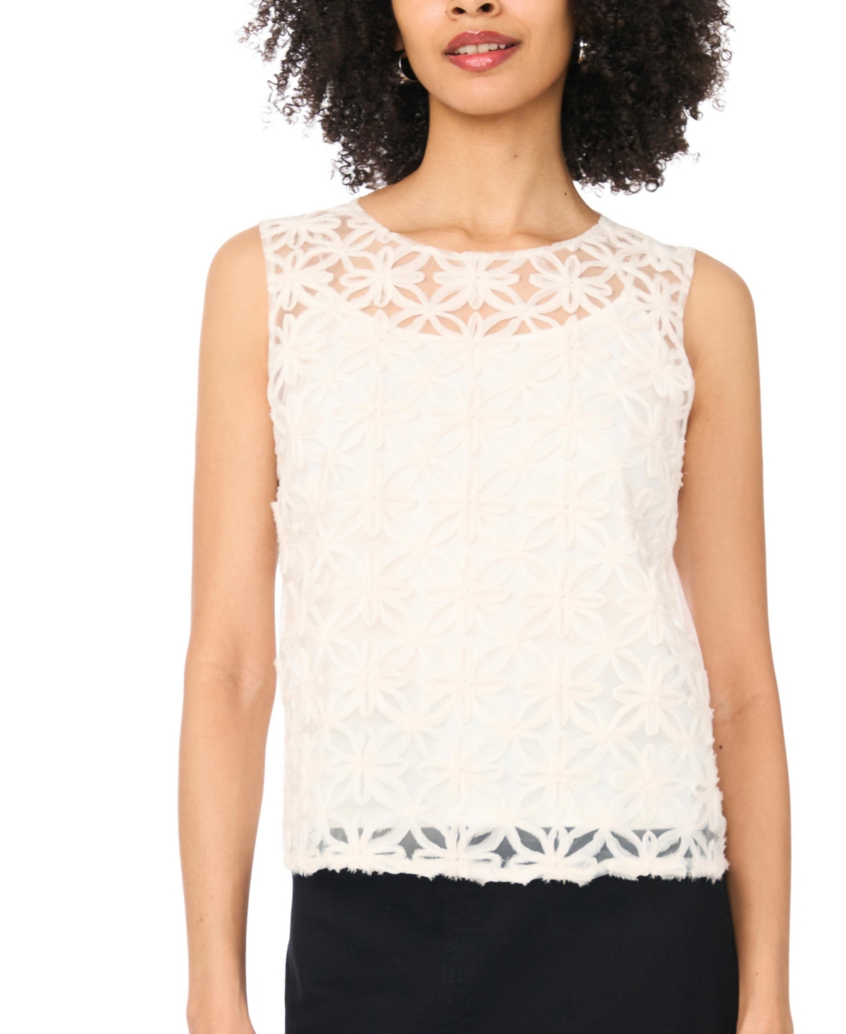 Click here for Vince Camuto Womens Sleeveless Crewneck Blouse - N... prices
