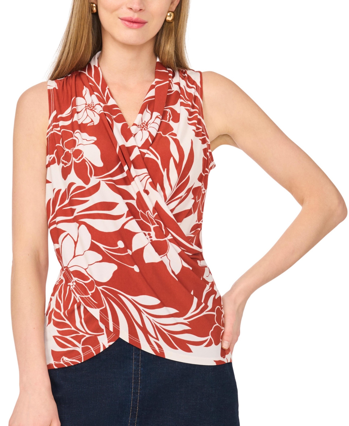 Click here for Vince Camuto Womens Printed Front Cross Over Wrap... prices