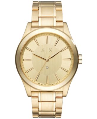 A|X Armani Exchange Men's Diamond Accent Gold-Tone Stainless Steel ...