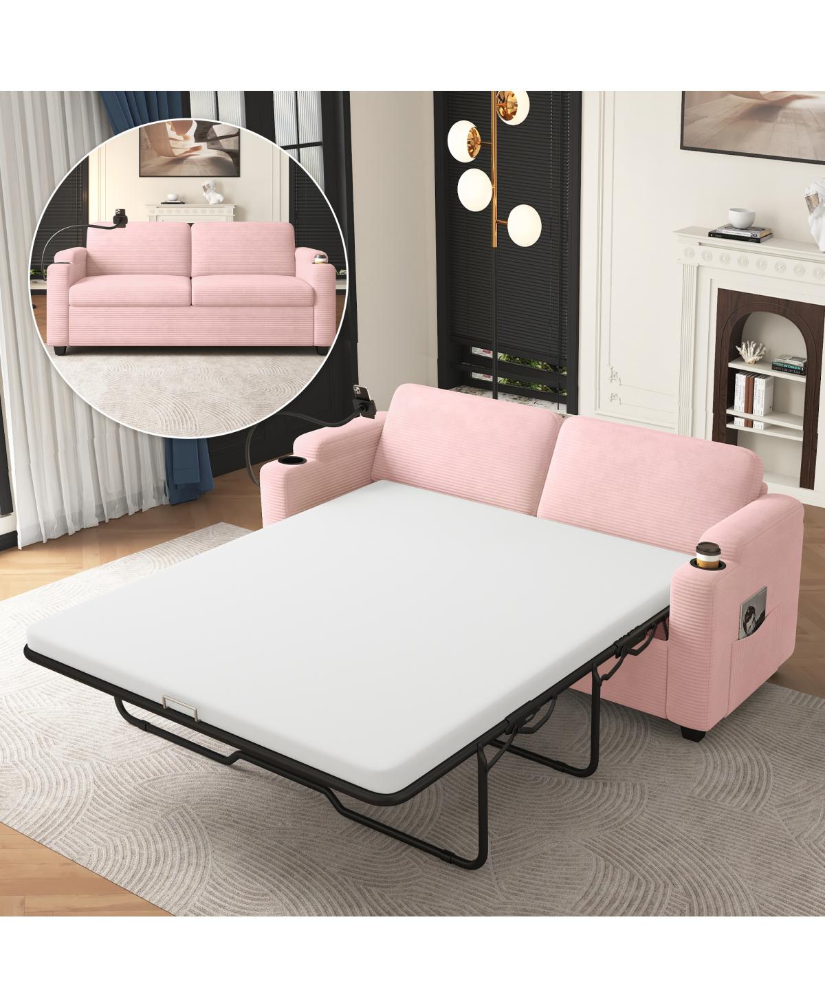 Click here for Streamdale Furniture Corduroy Sleeper Sofa with Ma... prices