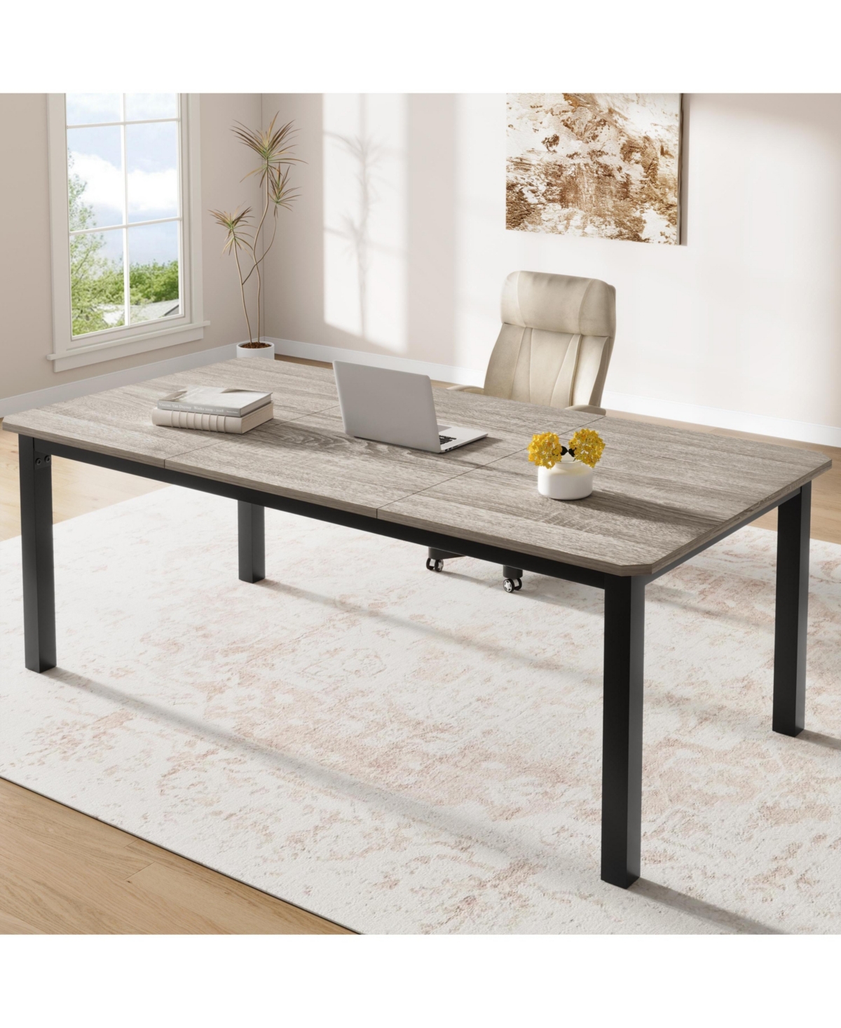 Click here for homfan Rectangular Dining Table for 6 to 8 with Me... prices