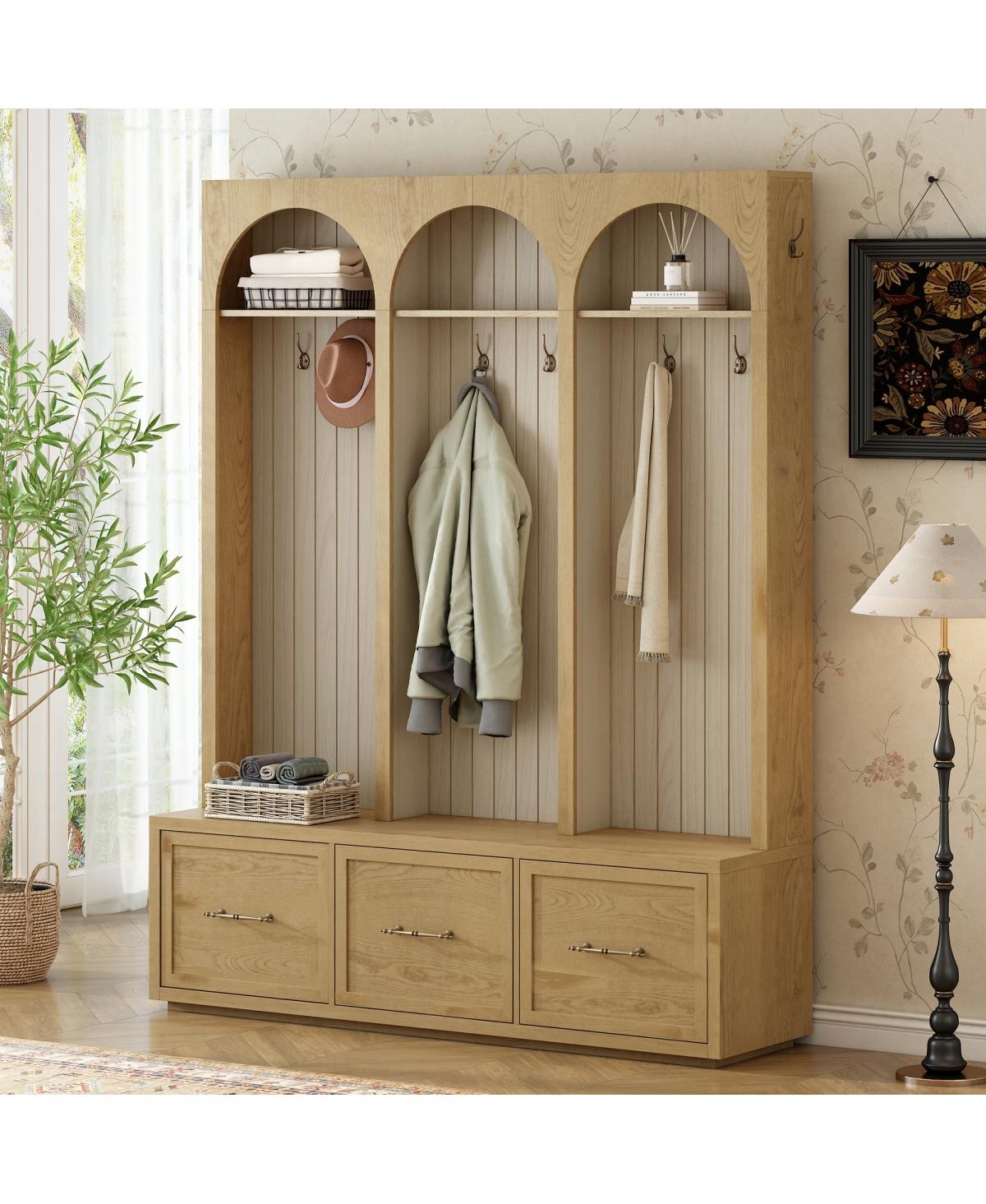 Click here for Streamdale Furniture Oak Farmhouse Hall Tree with... prices