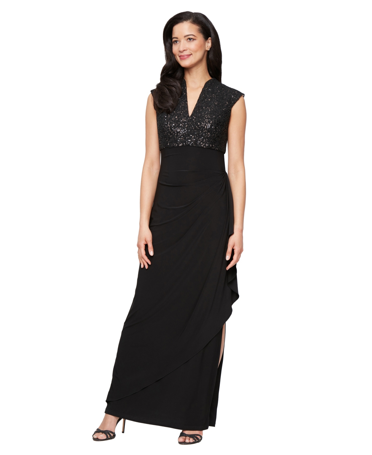Click here for Alex Evenings Petite Rayon-Blend V-Neck Sleeveless... prices