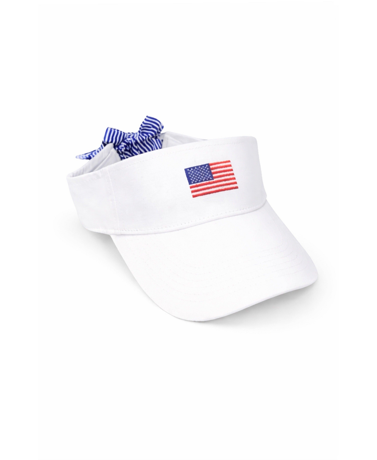 Click here for Bits and Bows Womens American Flag Bow Visor - Whi... prices