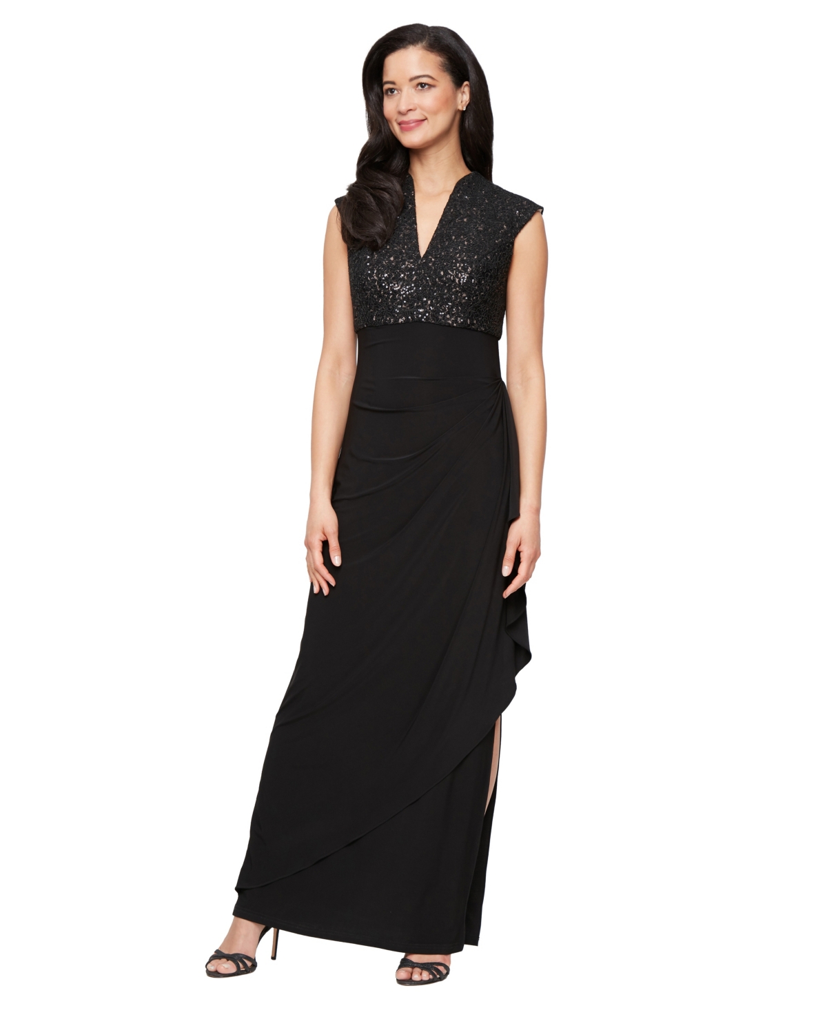Click here for Alex Evenings Womens Empire Waist Dress - Black prices