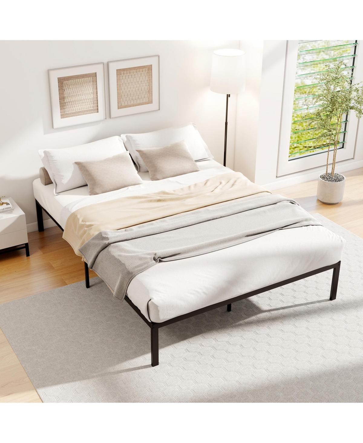 Click here for Gymax Metal Bed Frame Heavy Duty Support Slats Mat... prices