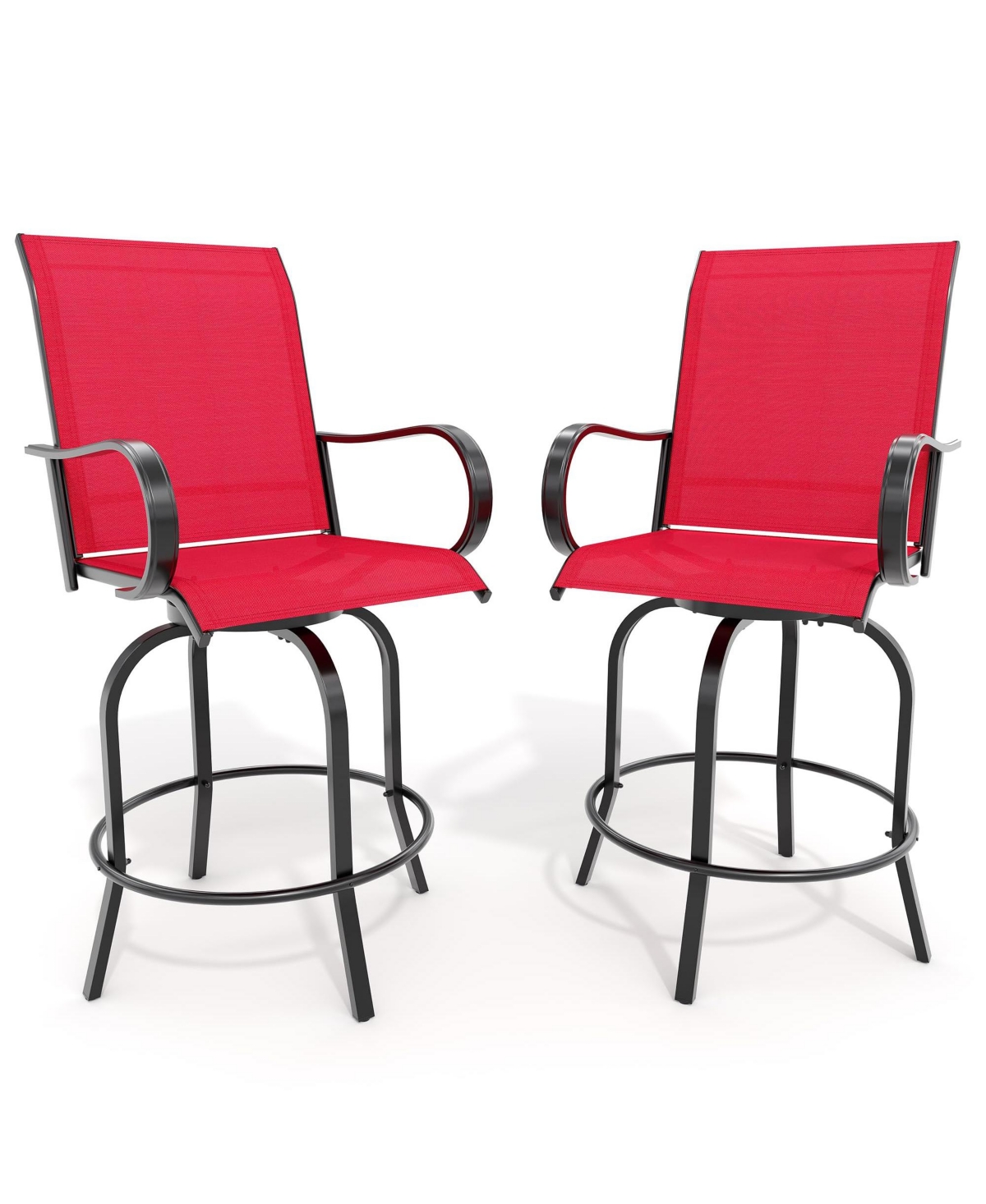 Click here for homfan 2 Piece Outdoor Swivel Bar Chairs  Patio Hi... prices