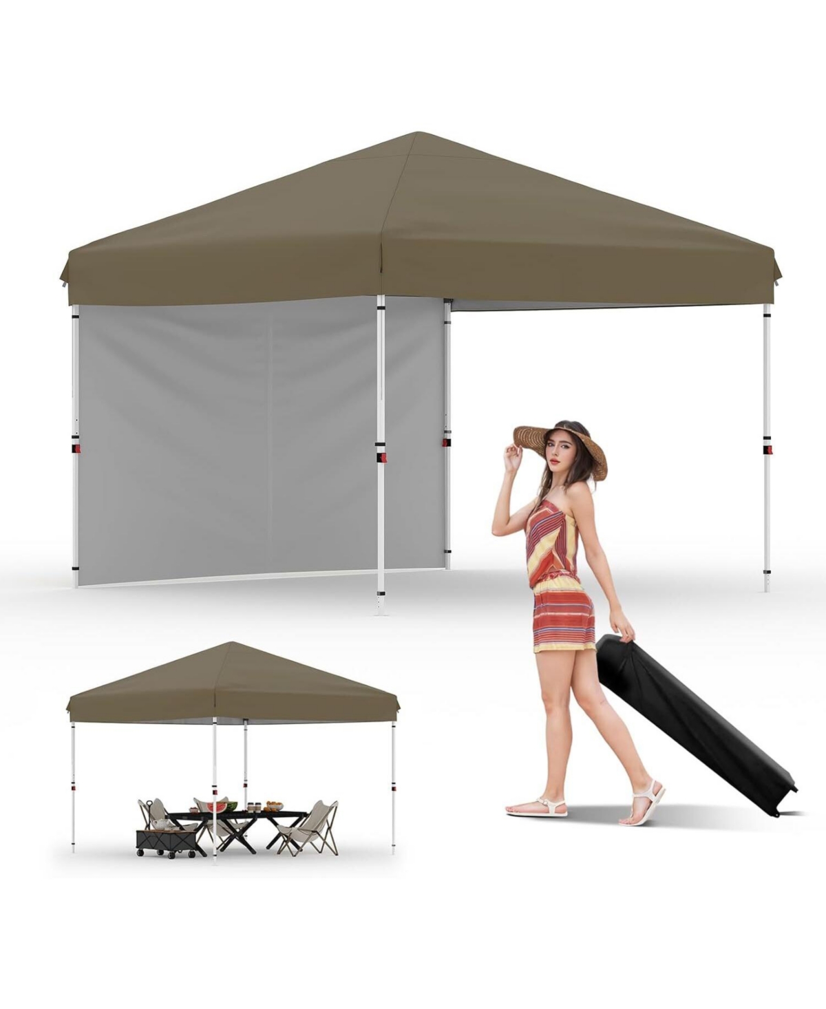 Click here for gaomon Outdoor 10x10 Pop Up Canopy Tent with 1 Rem... prices
